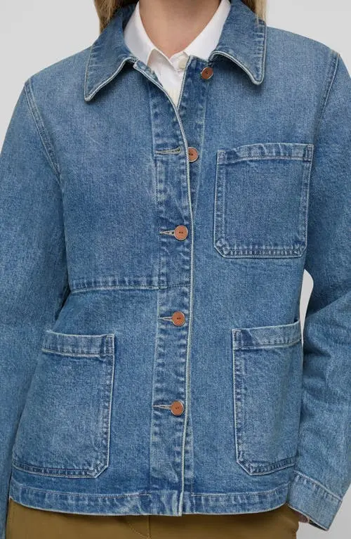 Lafayette 148 New York Patch Pocket Denim Jacket