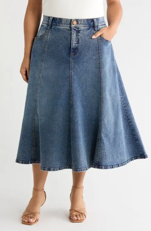 Wit & Wisdom Denim A-line Skirt - Blue Artisanal
