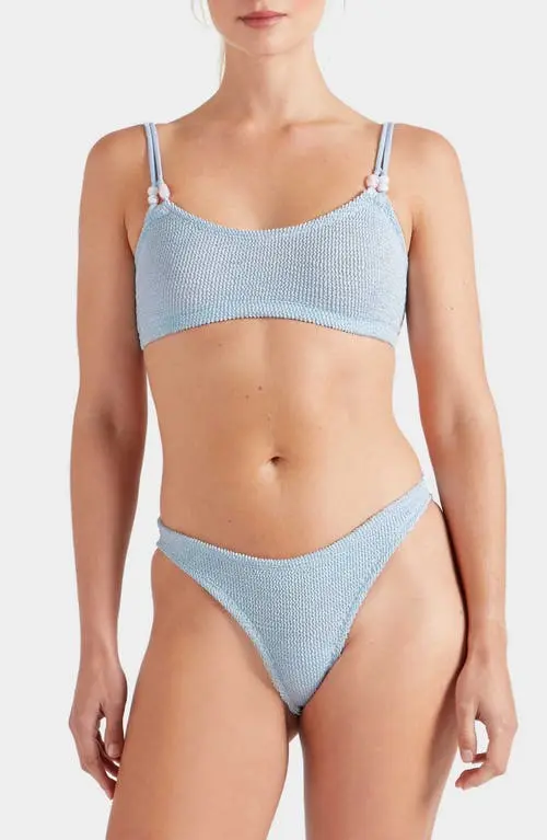 Hunza G Cassie Beaded Two-piece Swimsuit - Metallic Ice Blue
