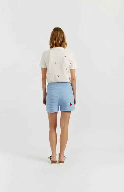 Chinti & Parker Cotton Crochet Snoopy Shorts - Light Blue