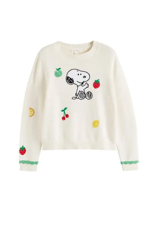 Chinti & Parker Snoopy Intarsia Cotton Sweater