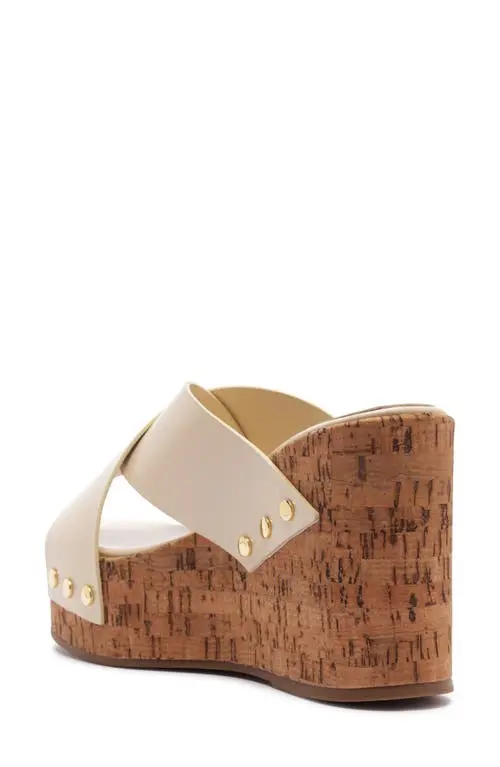 Schutz Serena Platform Wedge Sandal - Egg Shell