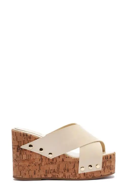 Schutz Serena Platform Wedge Sandal - Egg Shell