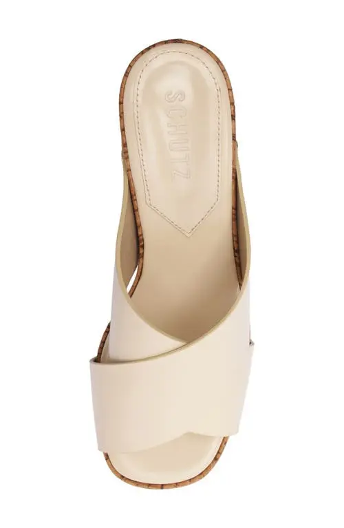 Schutz Serena Platform Wedge Sandal - Egg Shell