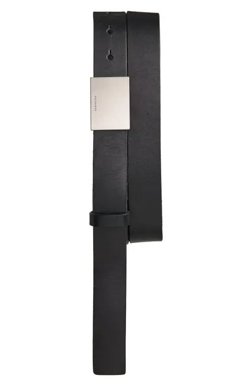 ALLSAINTS Lucas Plate Buckle Leather Belt - Black