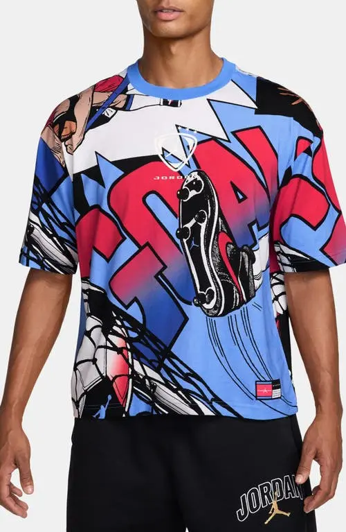 JORDAN Brooklyn Oversize Soccer Print Cotton T-shirt