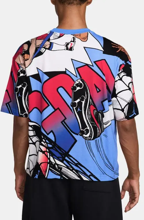 JORDAN Brooklyn Oversize Soccer Print Cotton T-shirt