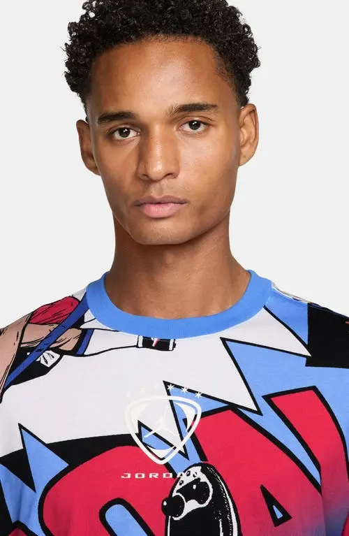 JORDAN Brooklyn Oversize Soccer Print Cotton T-shirt
