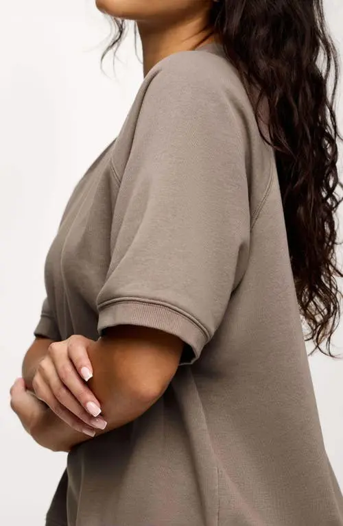 NUUDS Elbow-sleeve French Terry Sweatshirt - Cocoa