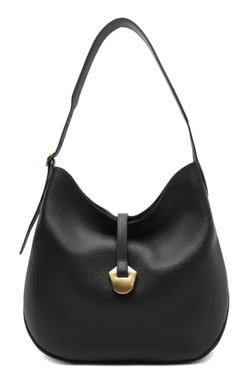 AREZZO Large Sabrina Leather Hobo Bag - Black