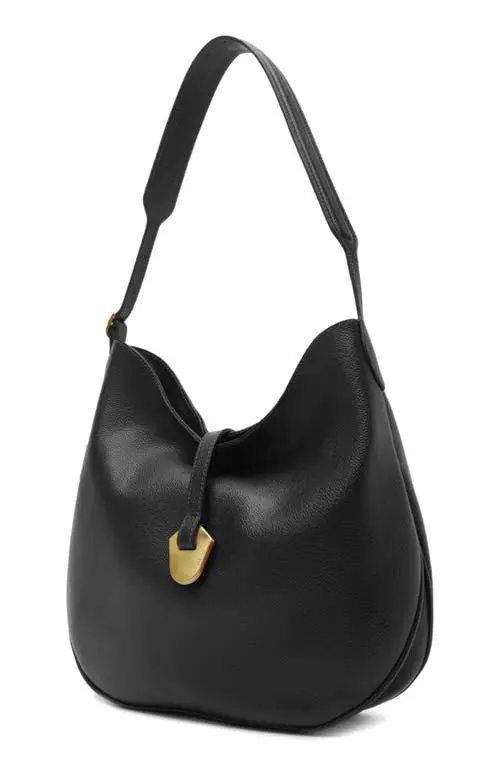 AREZZO Large Sabrina Leather Hobo Bag - Black