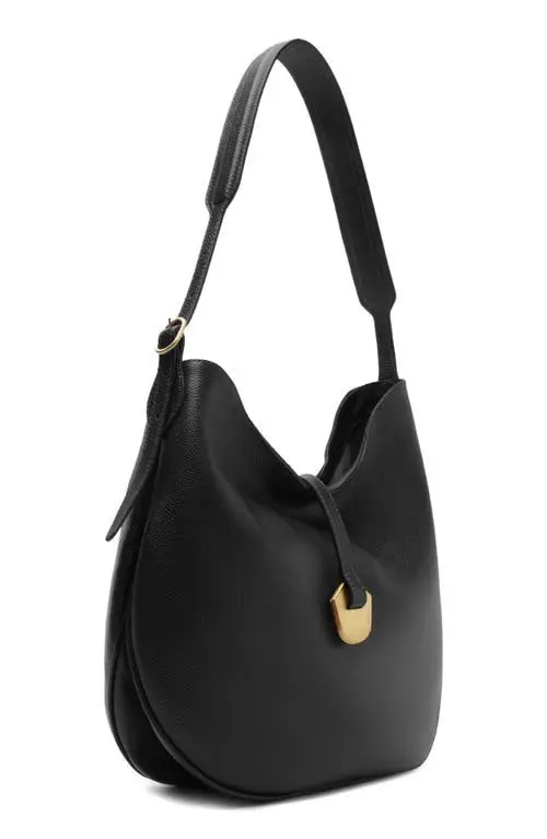 AREZZO Large Sabrina Leather Hobo Bag - Black