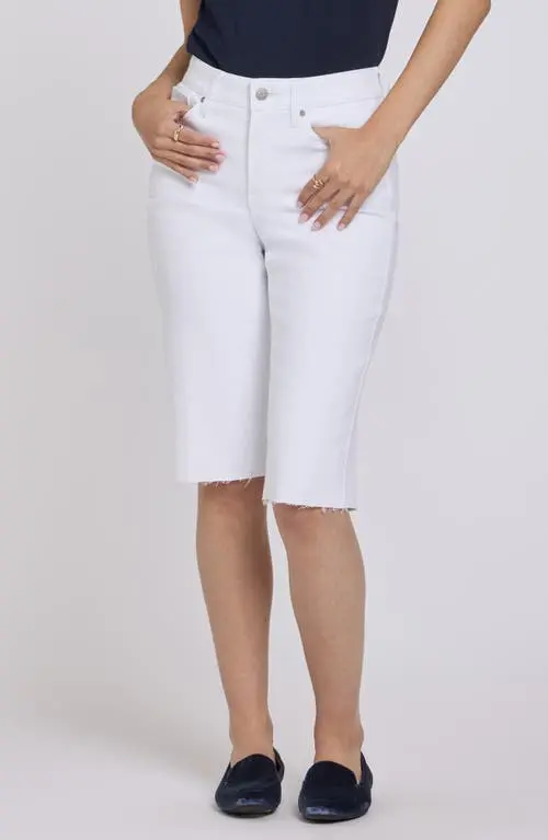 NYDJ Kristie Bermuda Denim Shorts - Optic White