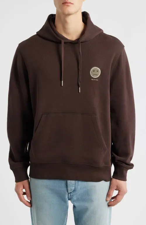 Rag & Bone Embroidered Sour Face Hoodie - Brown