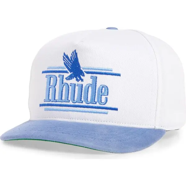 Rhude Rossa Logo Embroidered Baseball Cap - Blue/white