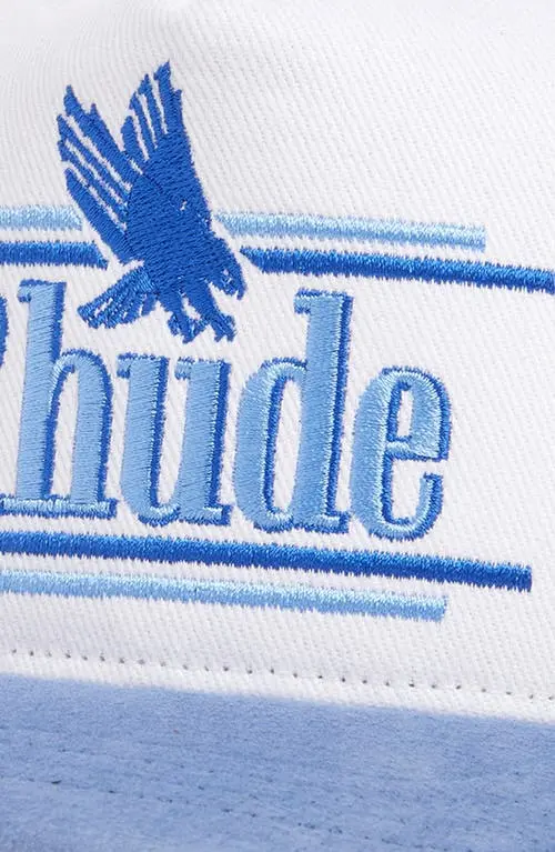 Rhude Rossa Logo Embroidered Baseball Cap - Blue/white