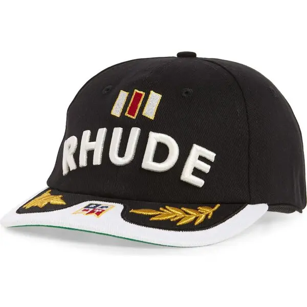 Rhude Souvenir Logo Embroidered Twill Baseball Cap - Black/white/multi