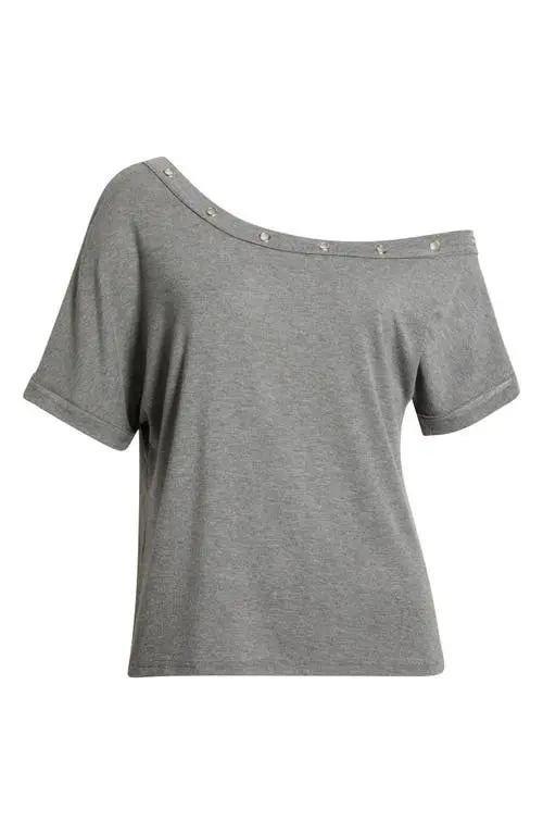 PACSUN Grommet One-shoulder Top - Gray