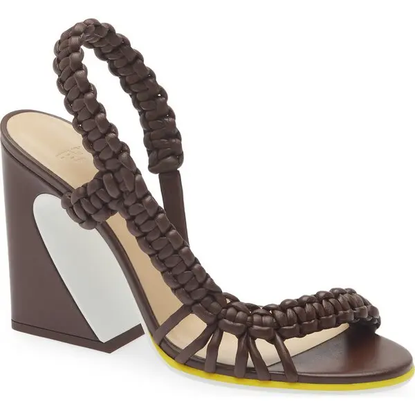 Fendi Arco Slingback Sandal - F1vnn Mahogany Gial Bianco