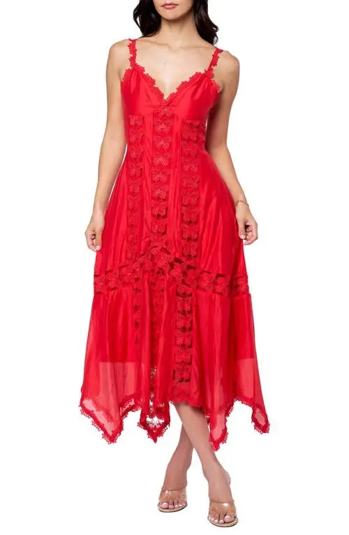 CIEBON Cusia Embroidered Sleeveless Maxi Dress - Red