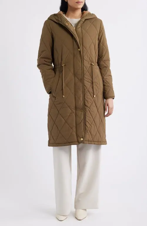 Donna Karan New York Quilted Hooded Coat - Beech