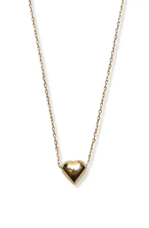 Argento Vivo Puffy Heart Necklace - Gold