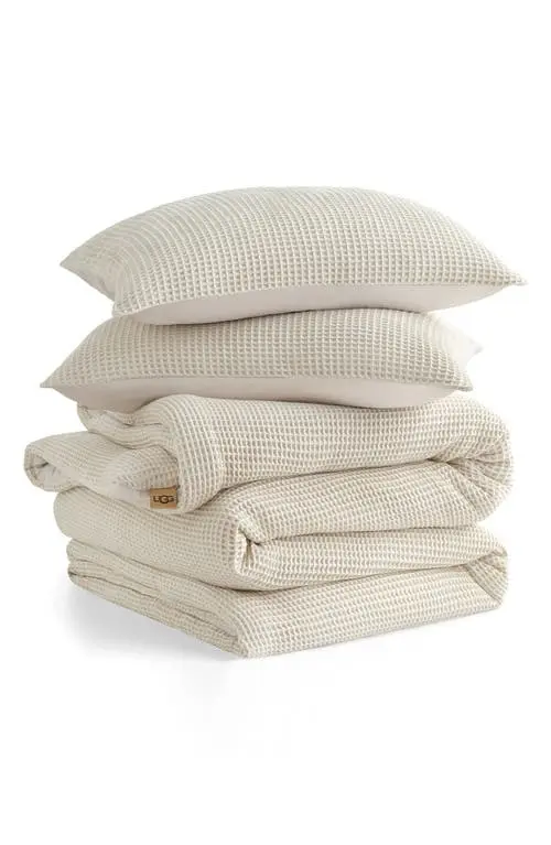 UGG Kyla Waffle Knit Comforter & Shams Set - Cream