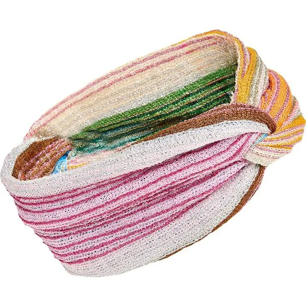 Missoni Stripe Knotted Headband - 0001 White Multi