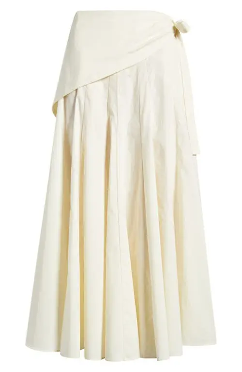 Mango Falda Milos Faux Wrap Cotton Skirt - Off White