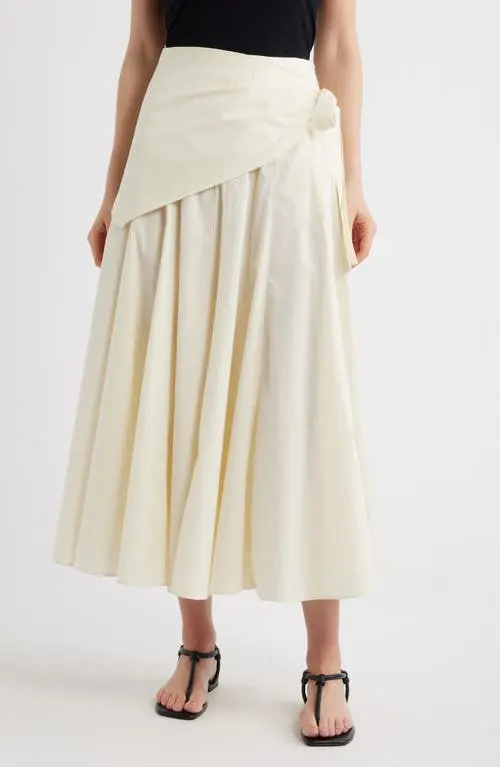 Mango Falda Milos Faux Wrap Cotton Skirt - Off White
