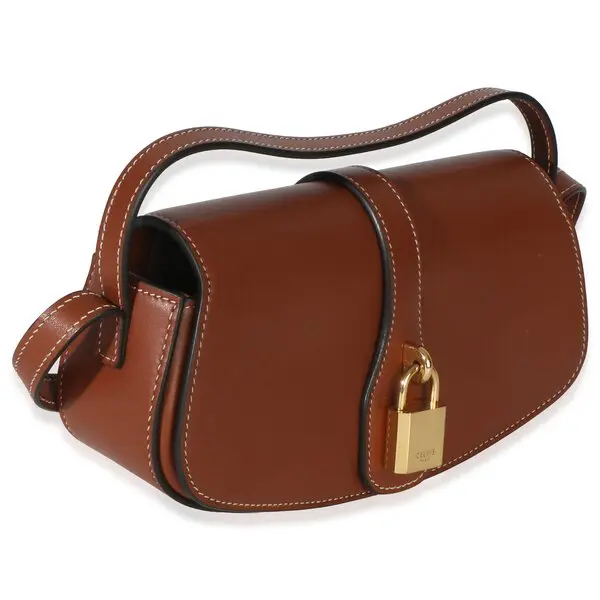 Celine Smooth Calfskin Tabou Clutch On Strap - Brown