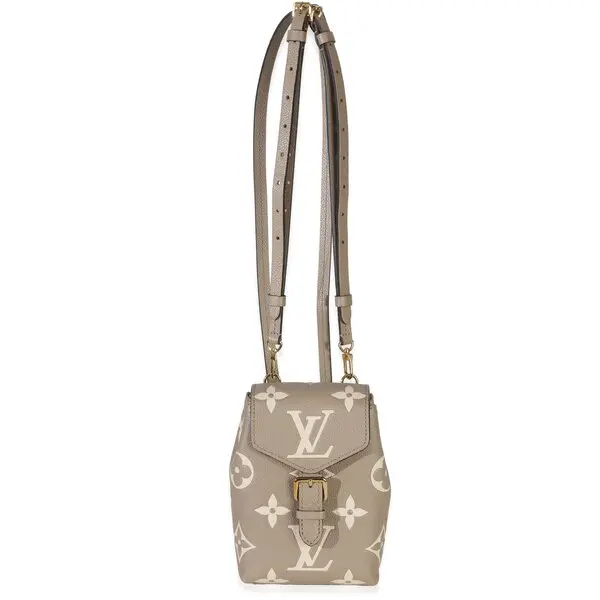 LOUIS VUITTON Tourterelle Empreinte Giant Monogram Tiny Backpack - Gray