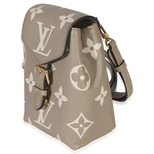 LOUIS VUITTON Tourterelle Empreinte Giant Monogram Tiny Backpack - Gray