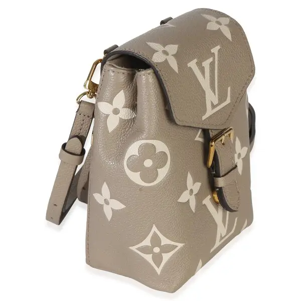 LOUIS VUITTON Tourterelle Empreinte Giant Monogram Tiny Backpack - Gray
