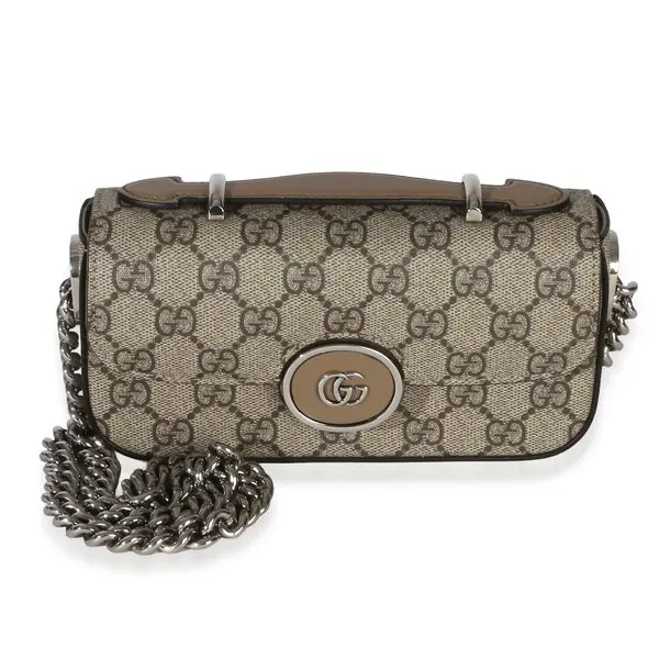 Gucci Gg Supreme Top Handle Shoulder Bag - Brown