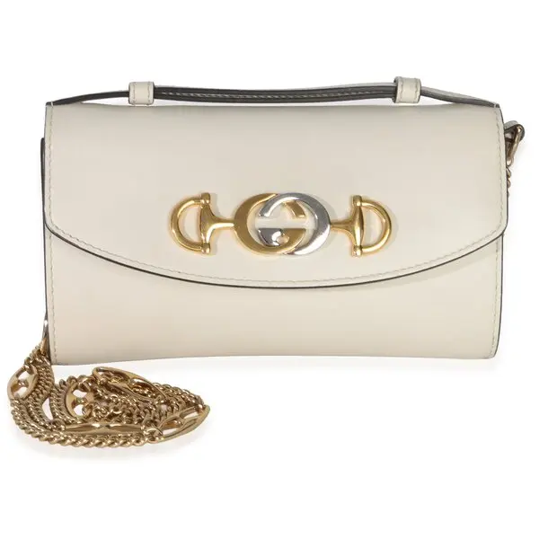 Gucci Mini Zumi Chain Shoulder Bag - White