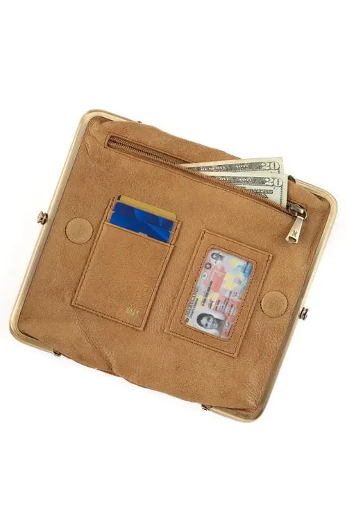 Hobo Lauren Leather Double Frame Clutch - Whiskey