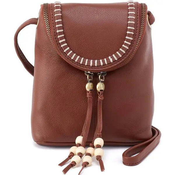 Hobo Leather Crossbody Bag - Cocoa Bean