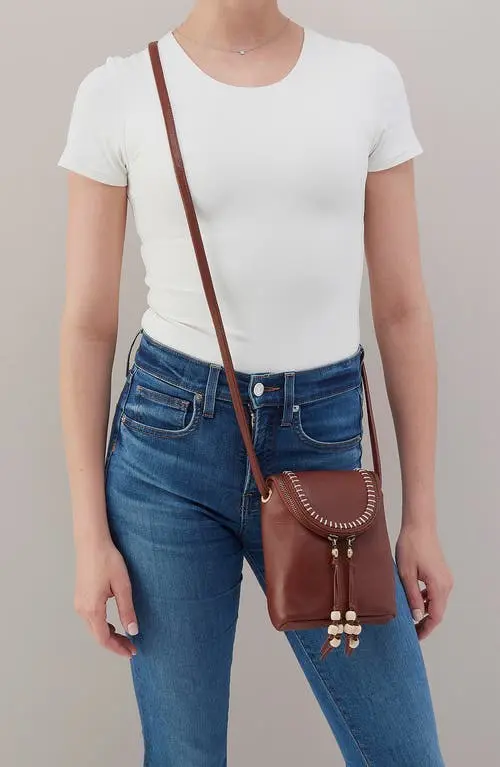 Hobo Leather Crossbody Bag - Cocoa Bean