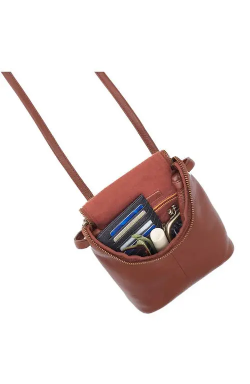 Hobo Leather Crossbody Bag - Cocoa Bean