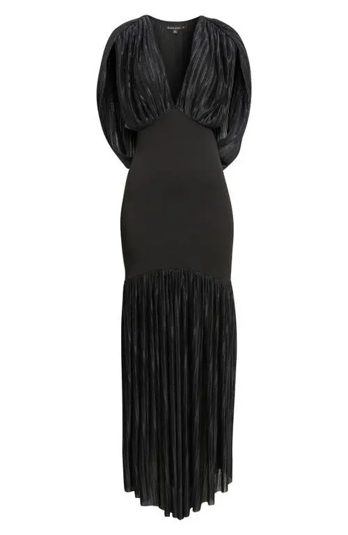 Black Halo Savoy Plunge Neck Drape Back Gown