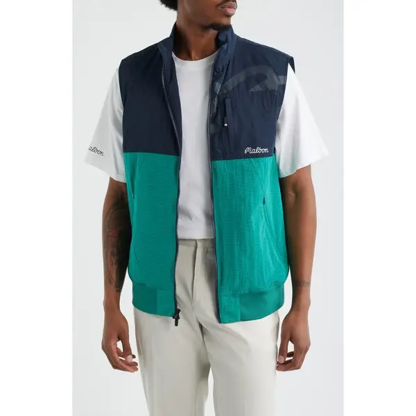 MALBON Finca Hybrid Vest - Black/marine Green