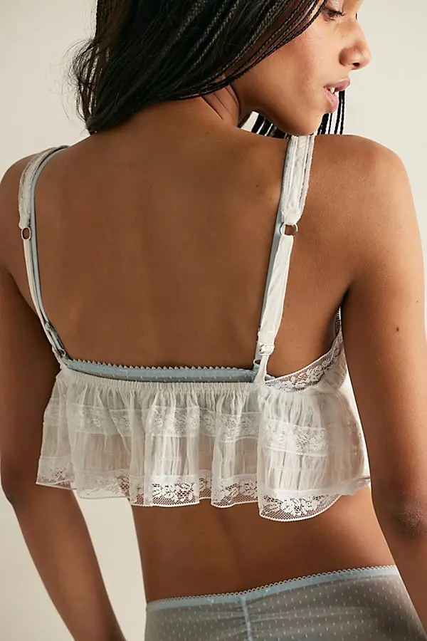 Free People Intimately Lace Trimmed Brami Top - Clean Ivory