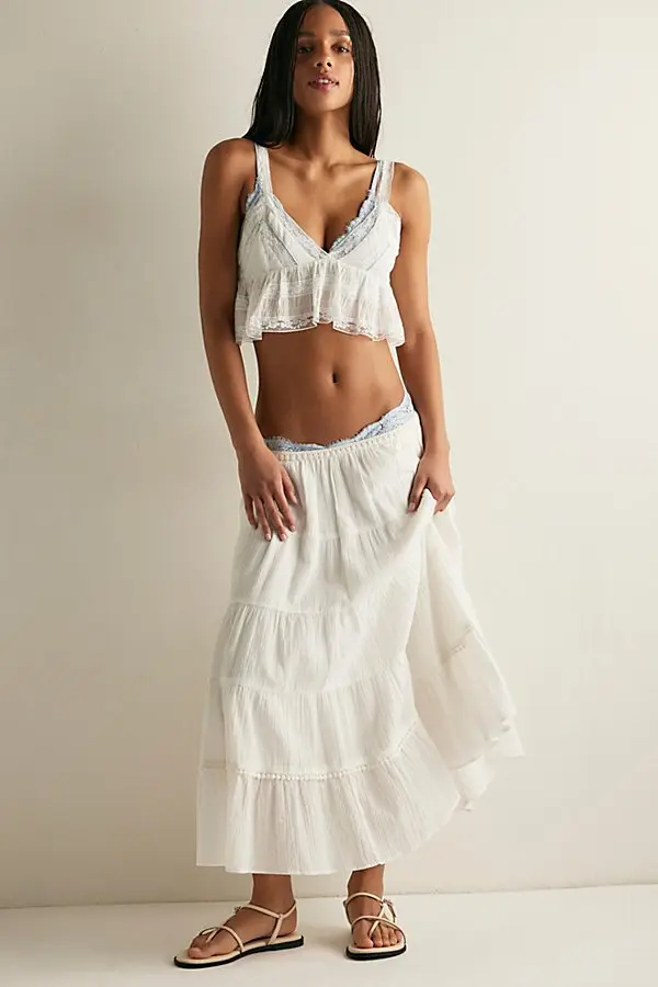 Free People Intimately Lace Trimmed Brami Top - Clean Ivory