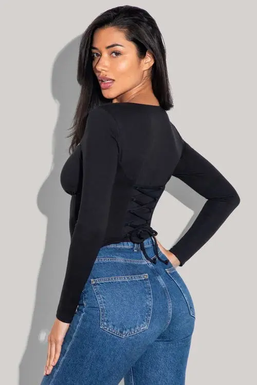 TA3 Mega Sculpting Square Neck Long Sleeve Top