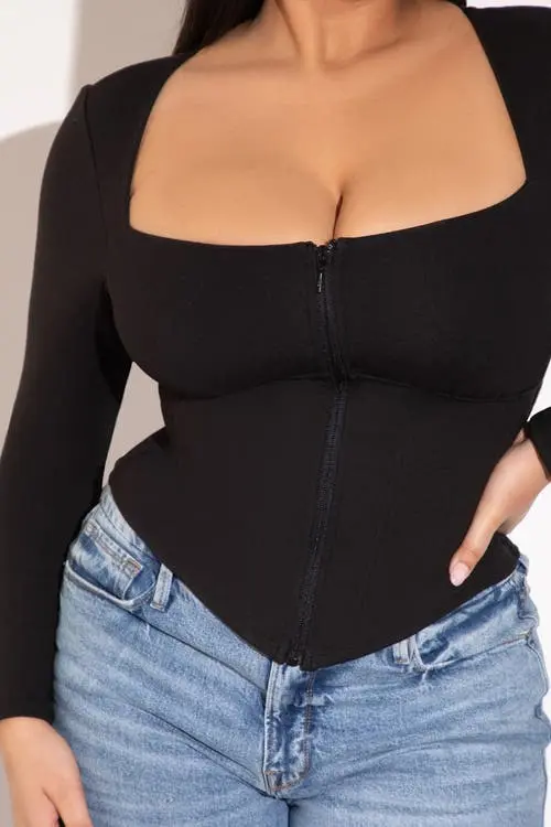 TA3 Mega Sculpting Square Neck Long Sleeve Top
