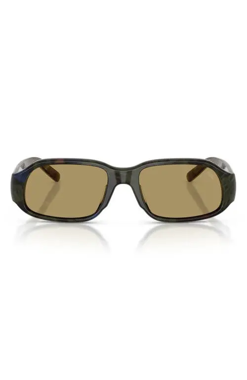 DIESEL® 55mm Oval Sunglasses - Green Havana/green