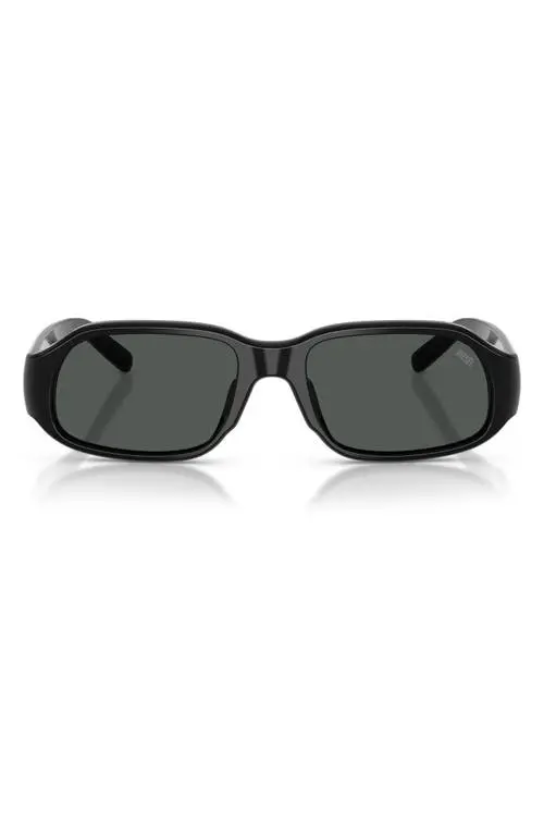 DIESEL® 55mm Oval Sunglasses - Solid Black/solid Black