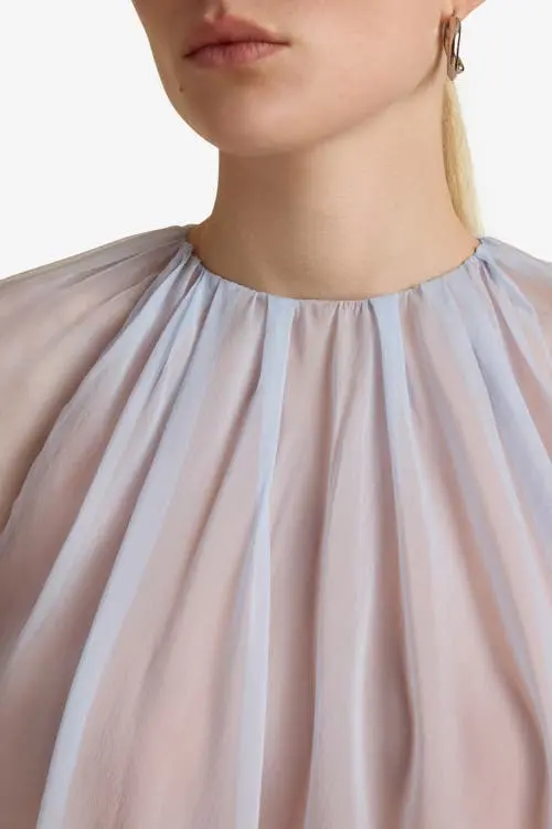 Marina Moscone Layered Long Sleeve Blouse - Cornflower