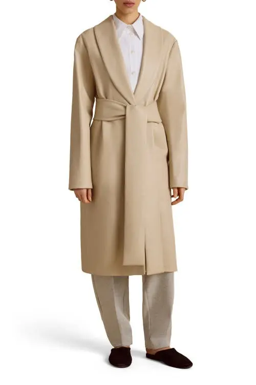 Marina Moscone Belted Robe De Chambre Leather Coat - Fresco